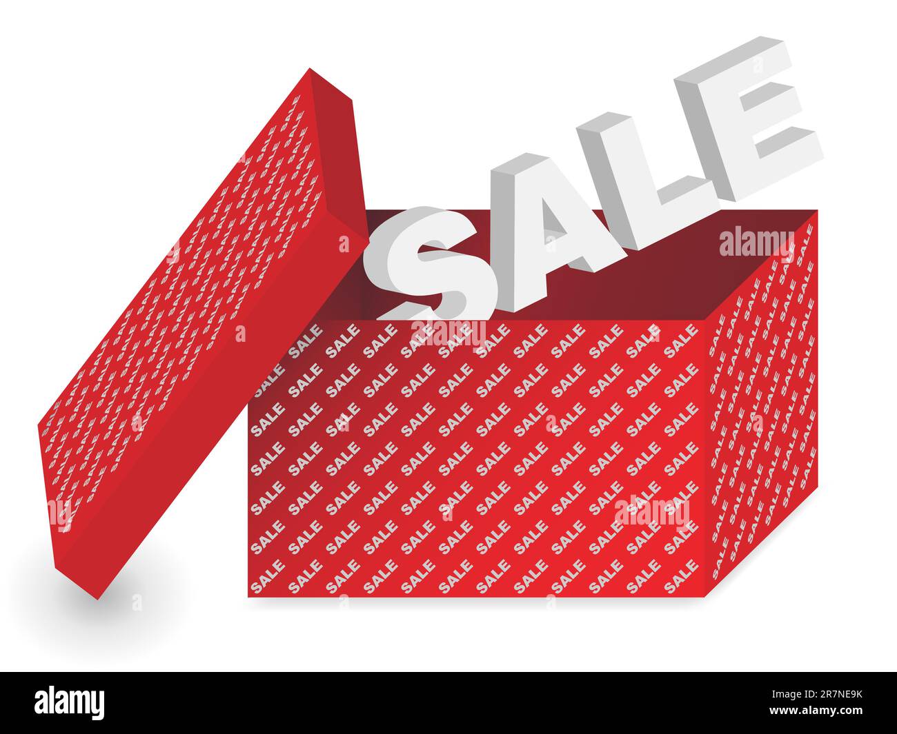 3D Sale Sign in the Open Red Box Stock Vector Image & Art - Alamy