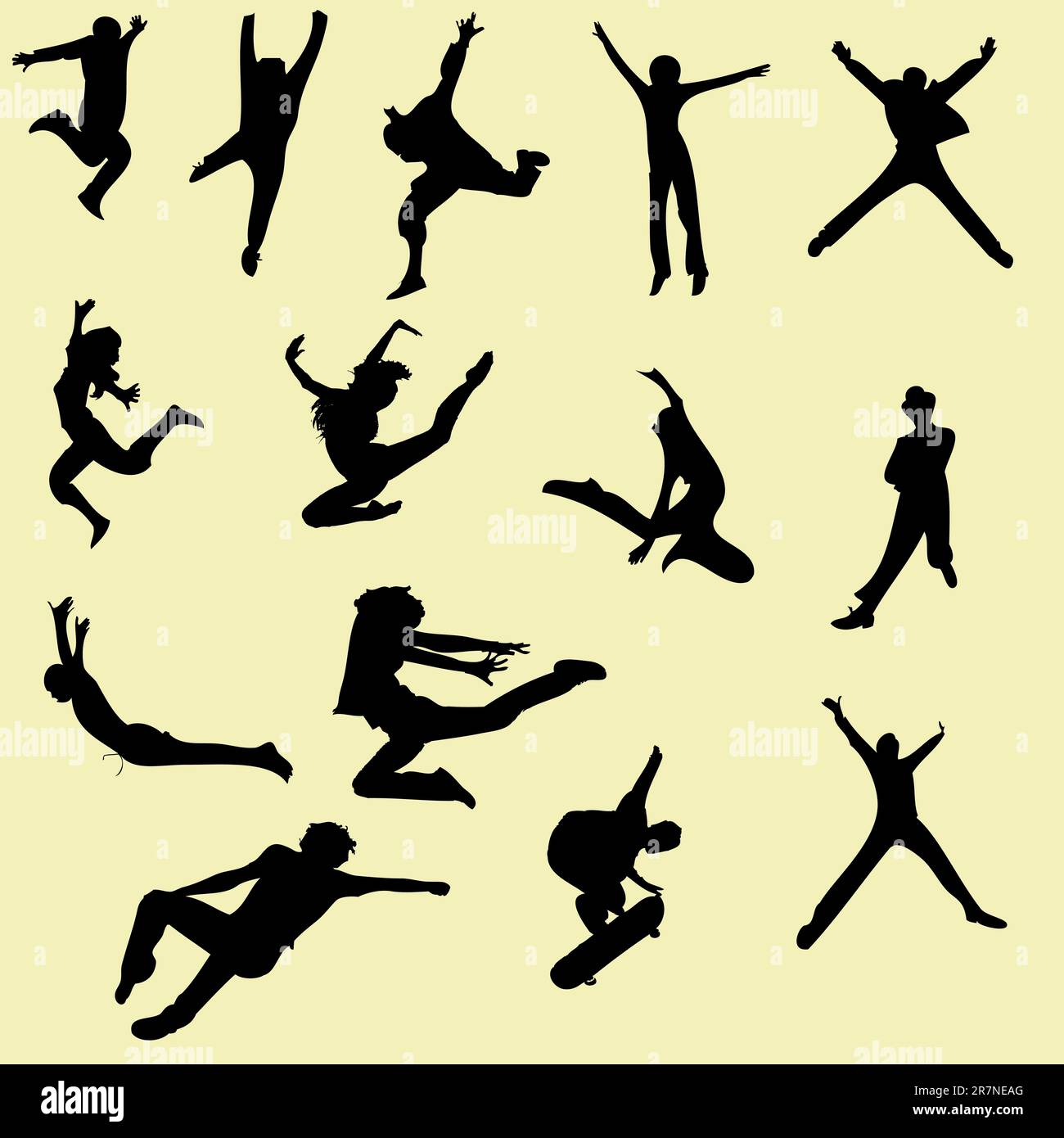 The image of silhouettes of people isolated on a background Stock ...