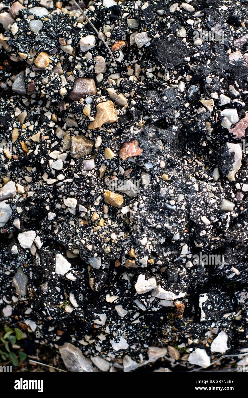 Image of soil with small rocks and gravel arranged to resemble a human ...