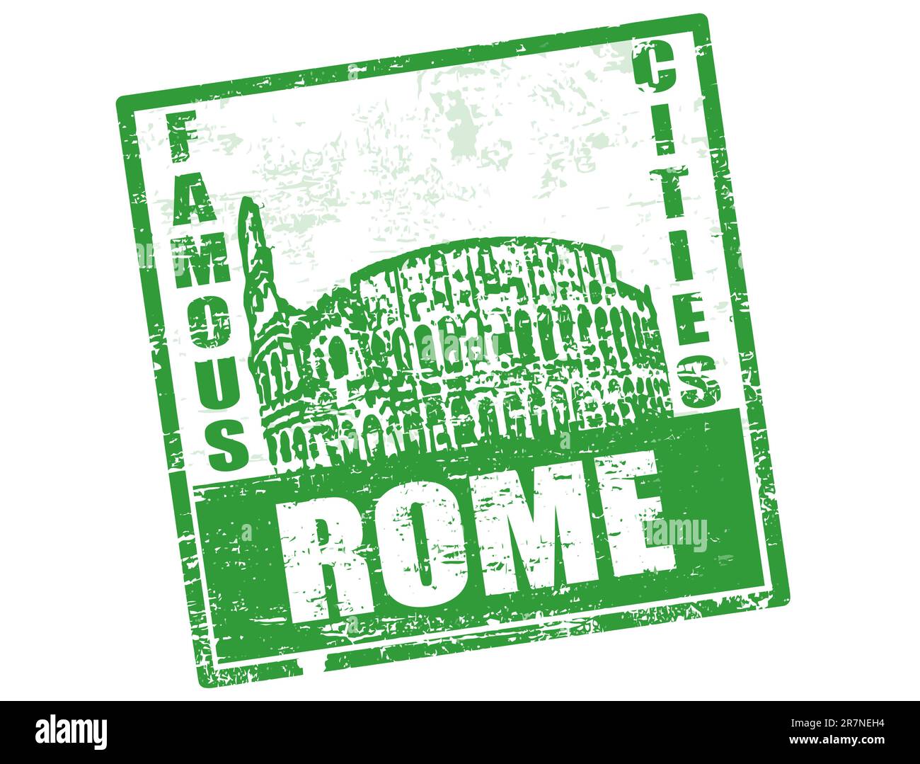 Grunge rubber stamp with Colosseum and the word Rome inside, vector ...