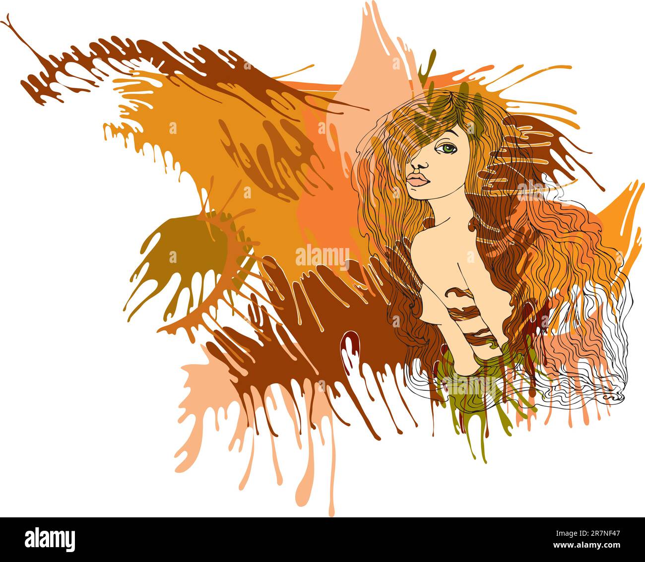 Wallpaper girl Stock Vector Images - Alamy