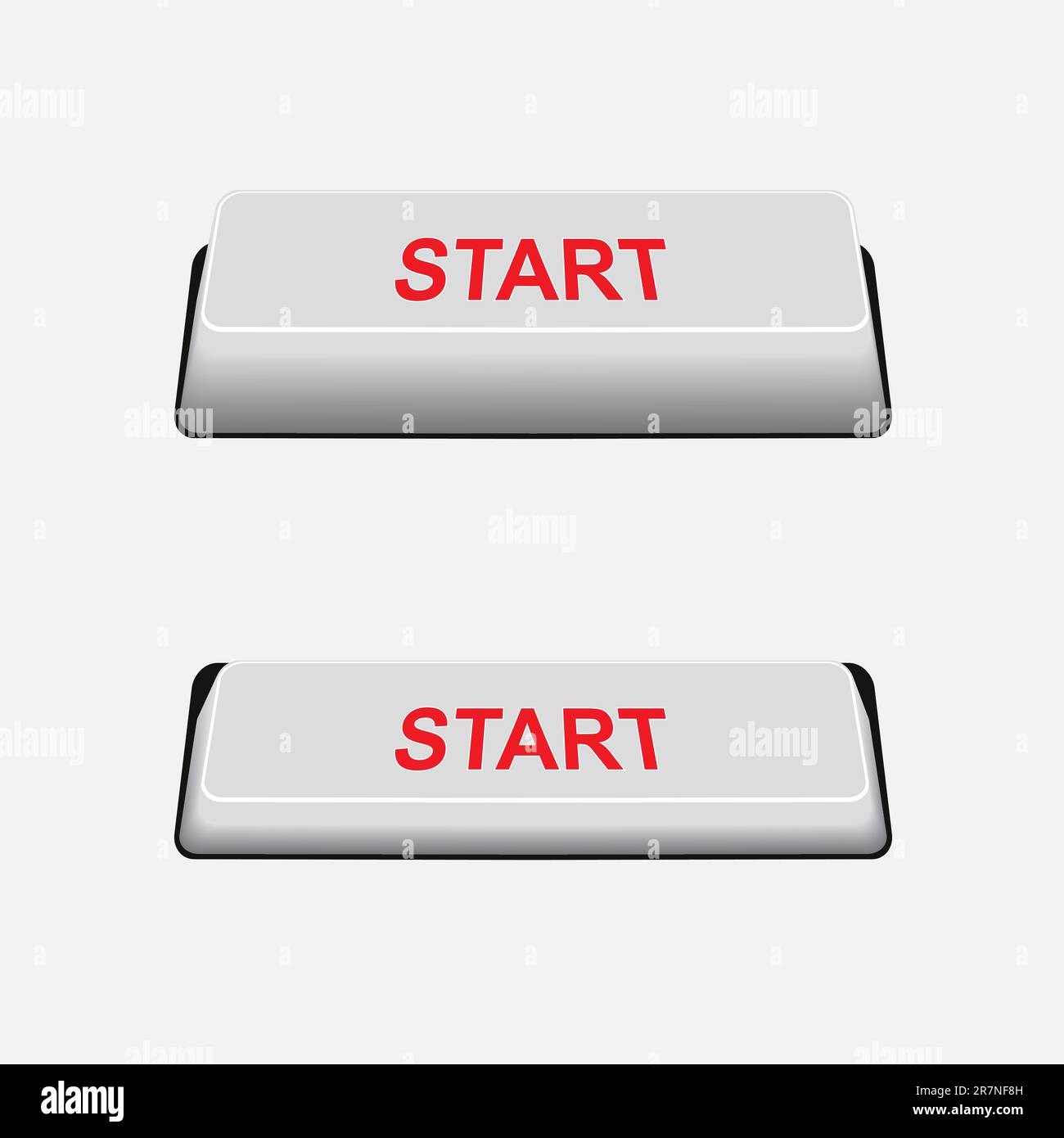 Start Button And Pressed Button Button On Off Vector Illustration Element For Design Stock