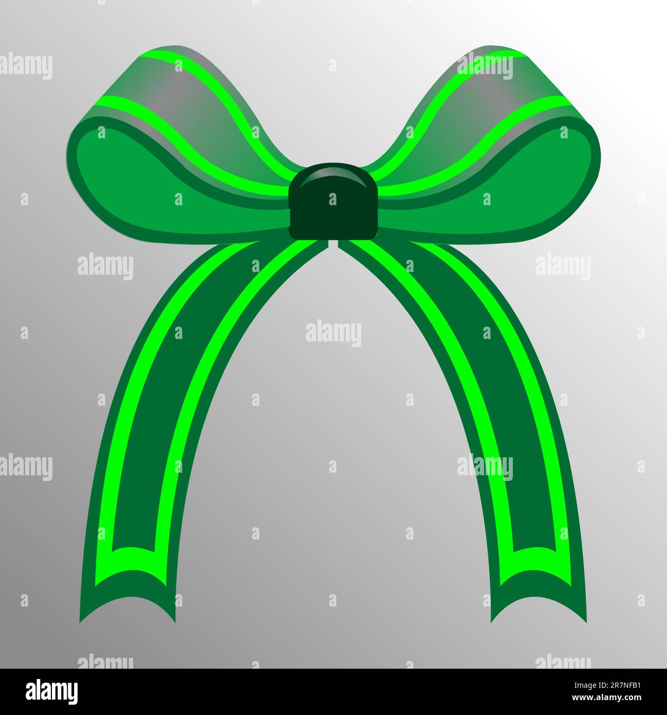 green ribbon, abstract drawing; vector art illustration Stock Vector ...
