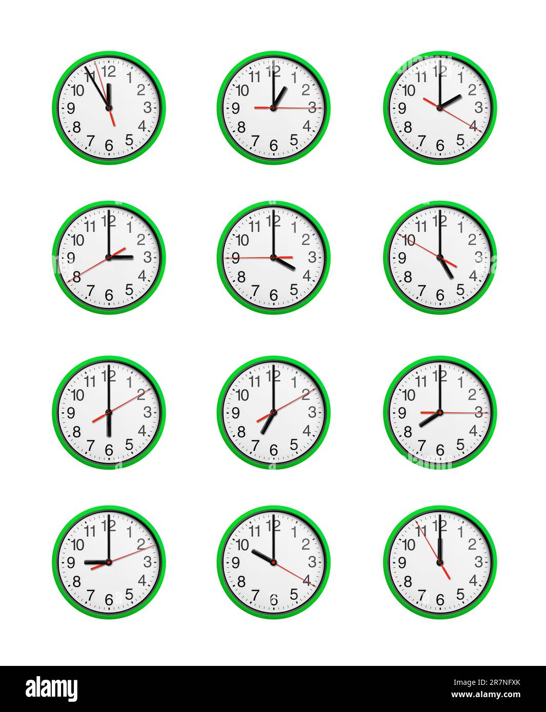 Round clock with arrows isolated on white. Set Stock Photo - Alamy