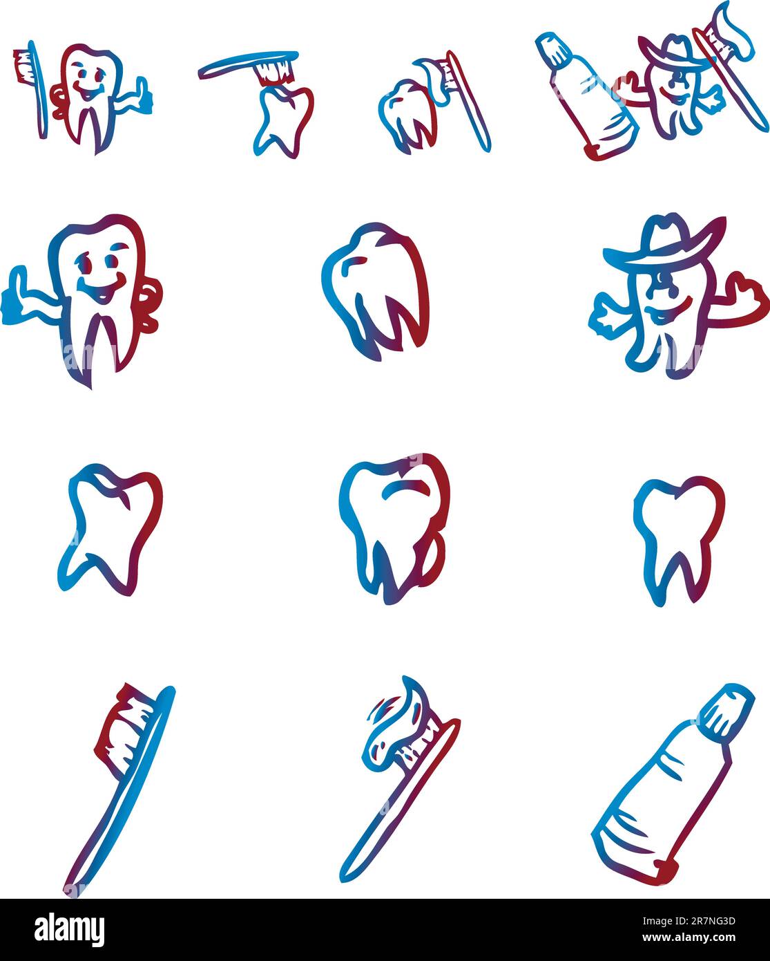 set of abstract teeth vector illustration symbol Stock Vector Image ...