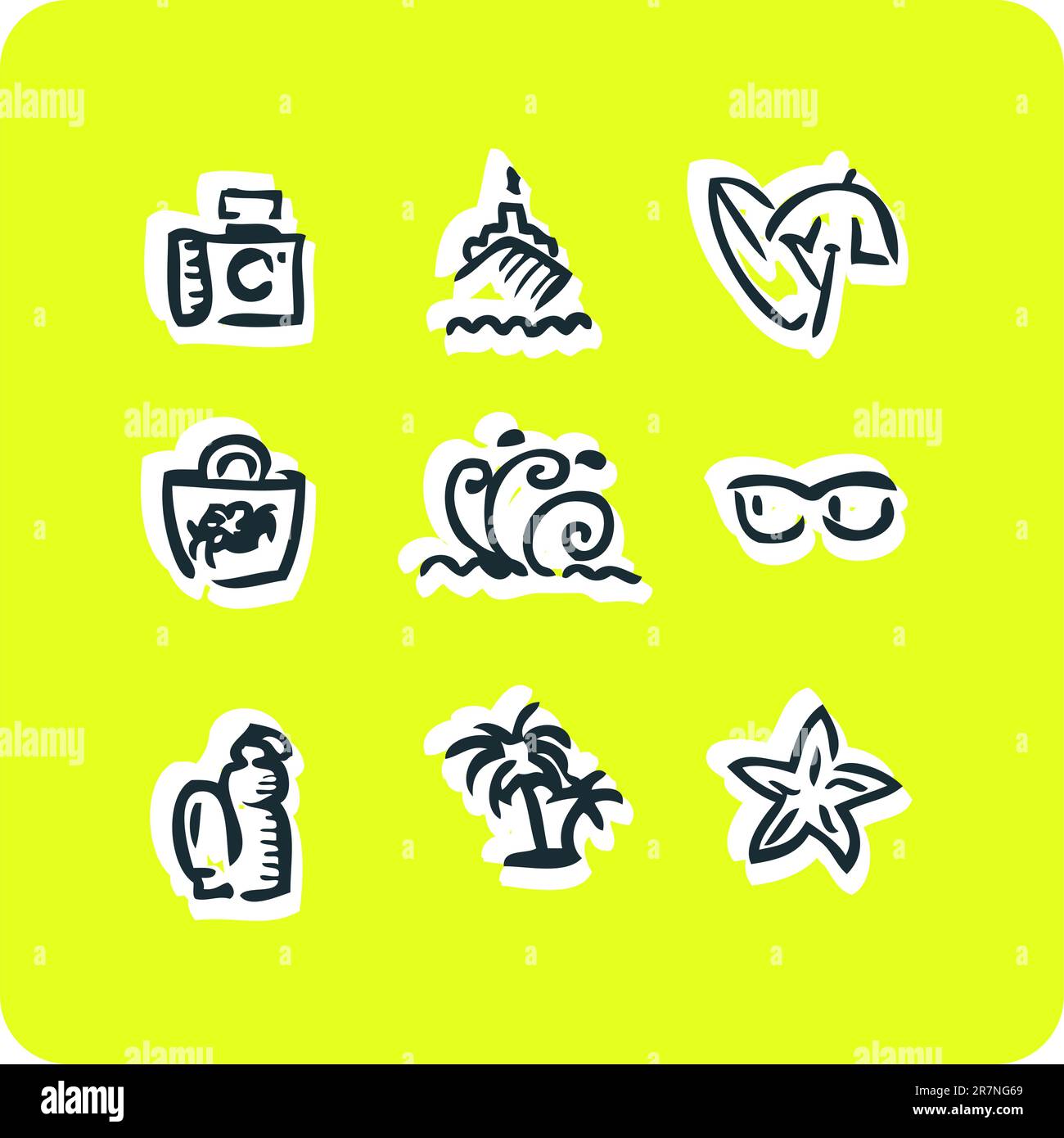 Beach vacation vector icons set 1 Stock Vector Image & Art - Alamy