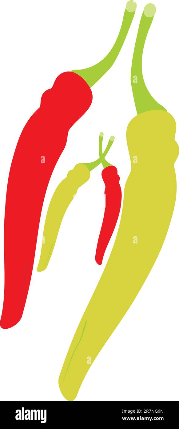 Hot pepper. Red pepper. Green pepper. Tasty seasoning Stock Vector ...