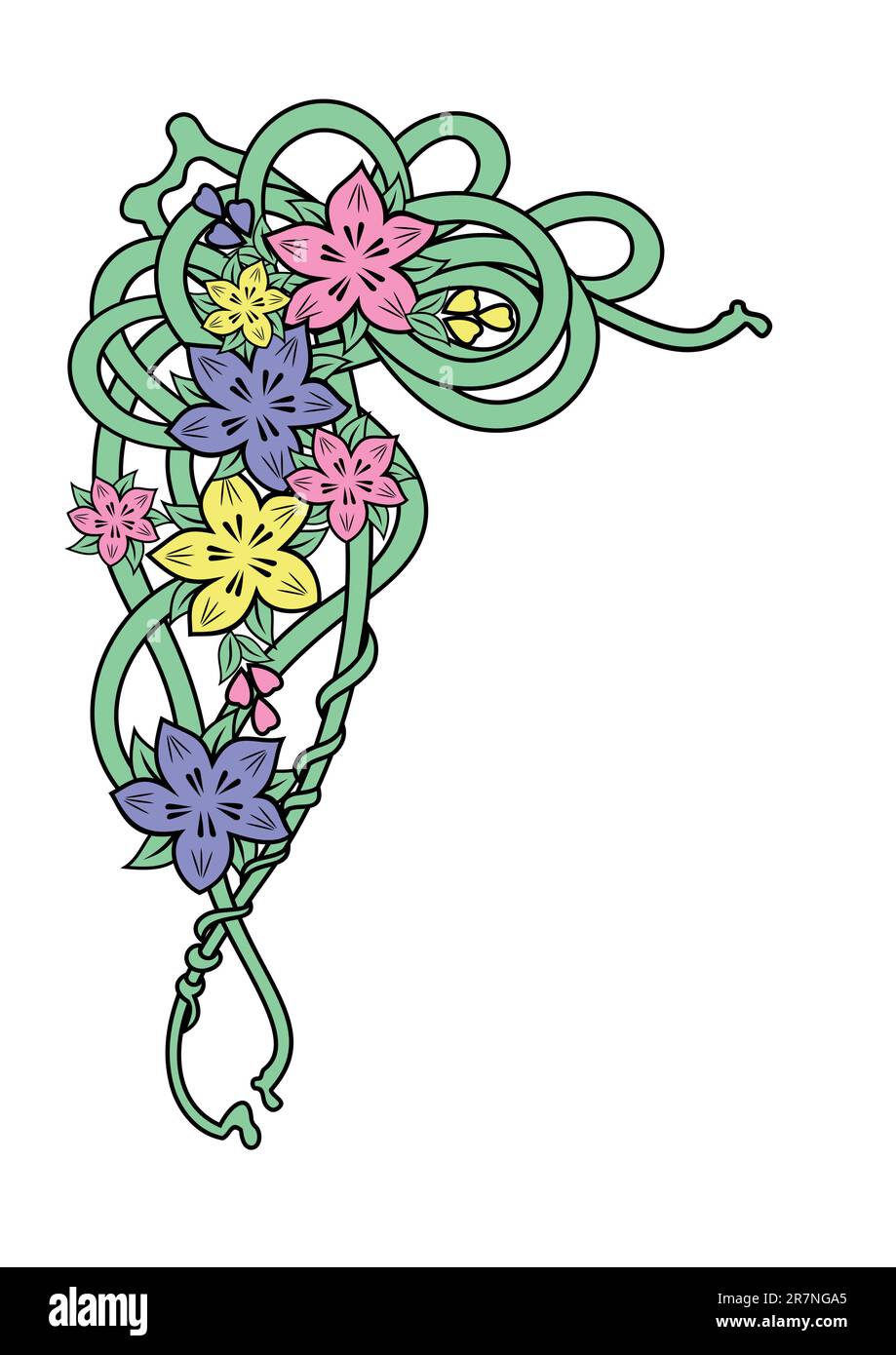 Illustration of abstract flowers corner Stock Vector Image & Art - Alamy