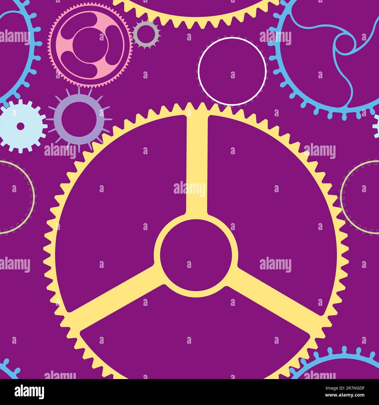 mechanic wheels seamless pattern, vector art illustration Stock Vector ...