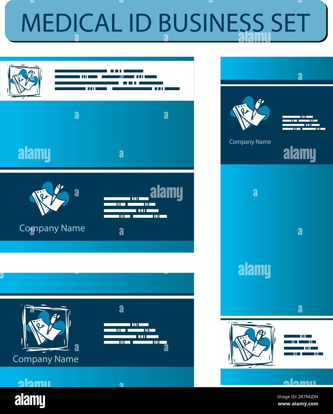 Medical ID business set with Rx icons Stock Vector Image & Art - Alamy