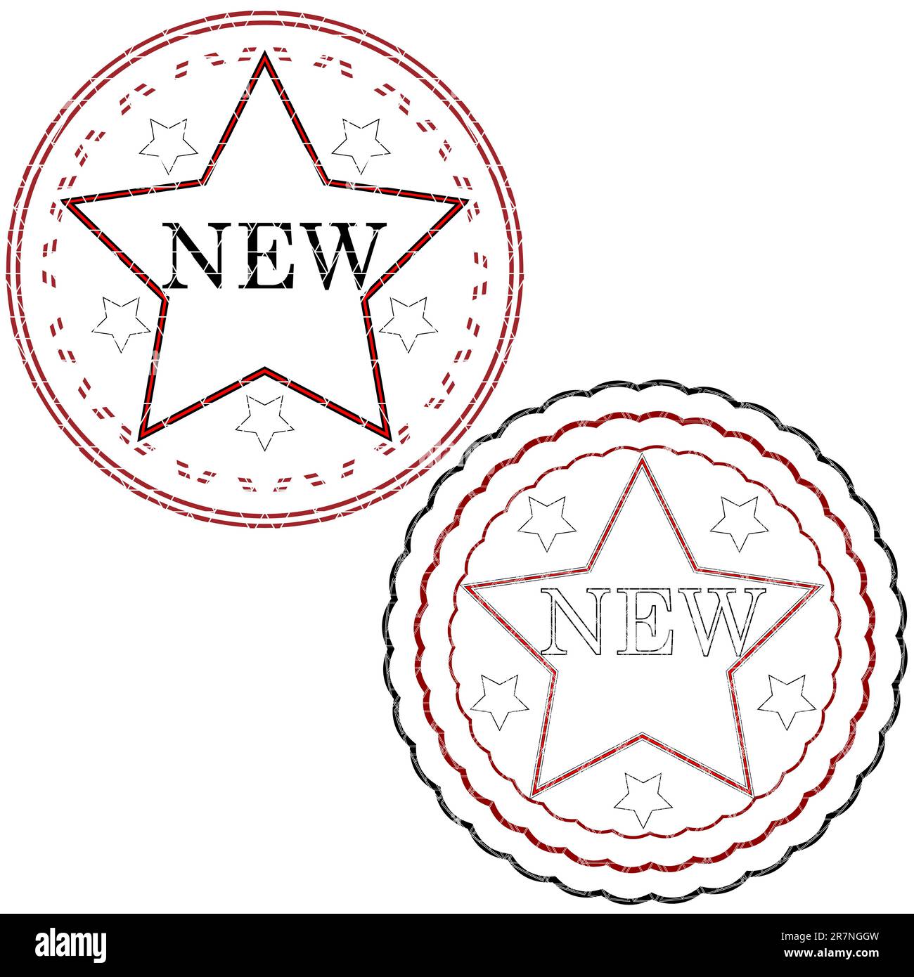 starred new stamps isolated on white background; vector art ...