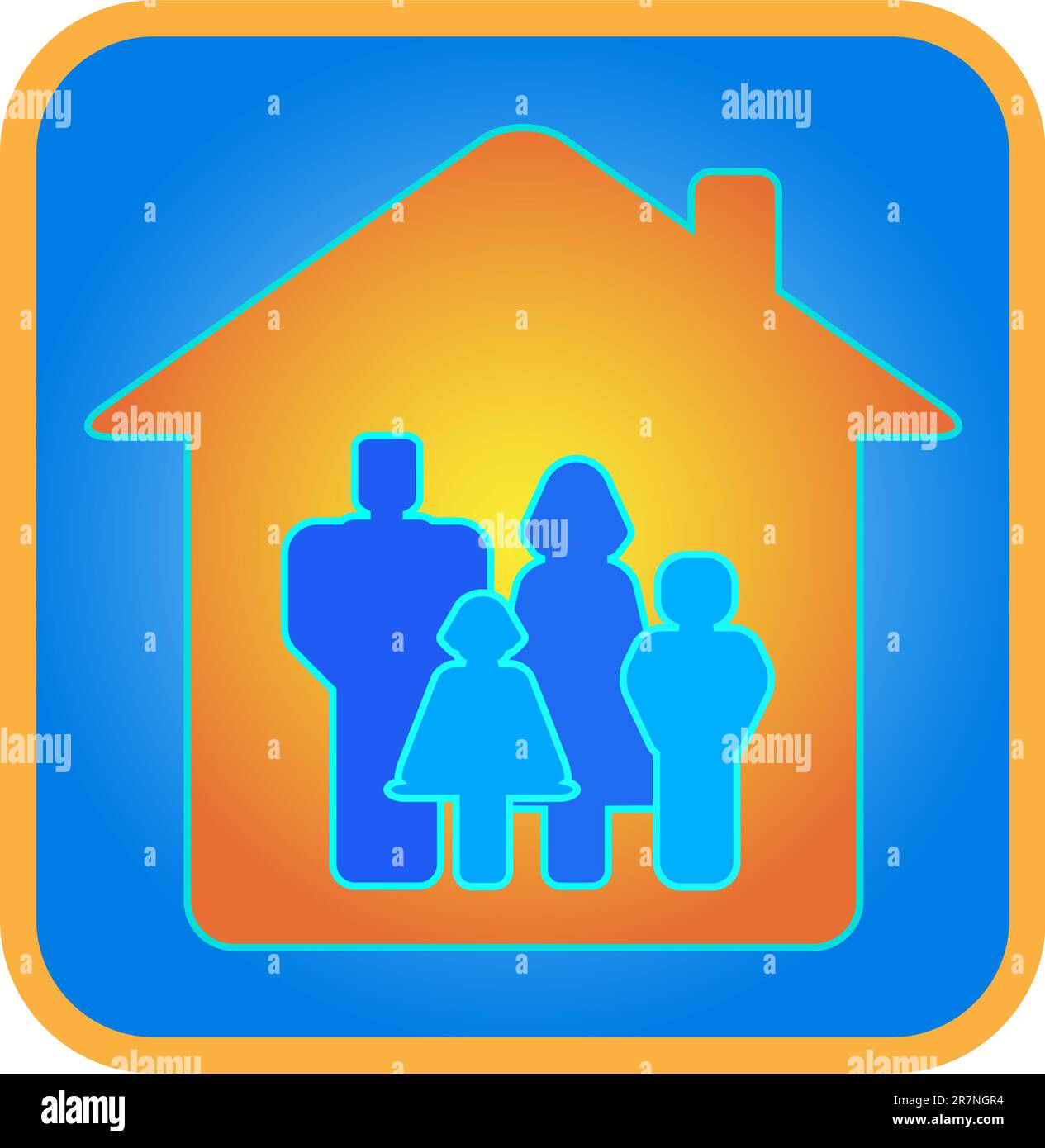 Family in the house. Parents and children. Father, mother, son ...