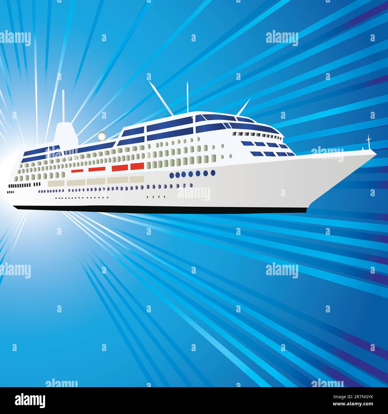 Ocean liner, ship, motor vessel. Vector illustration. Eps10. Vector ...
