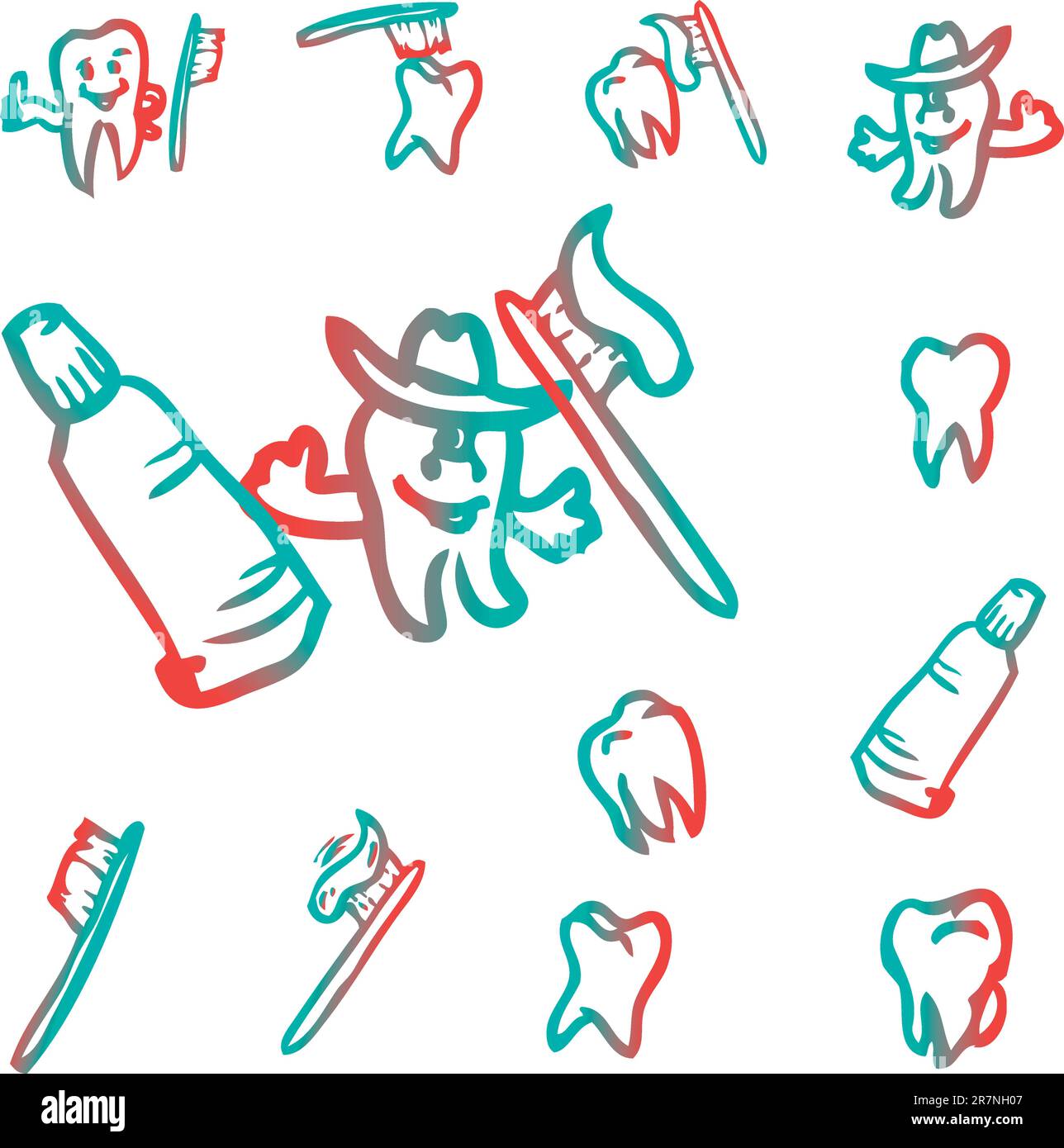 set of abstract teeth vector illustration symbol Stock Vector Image ...