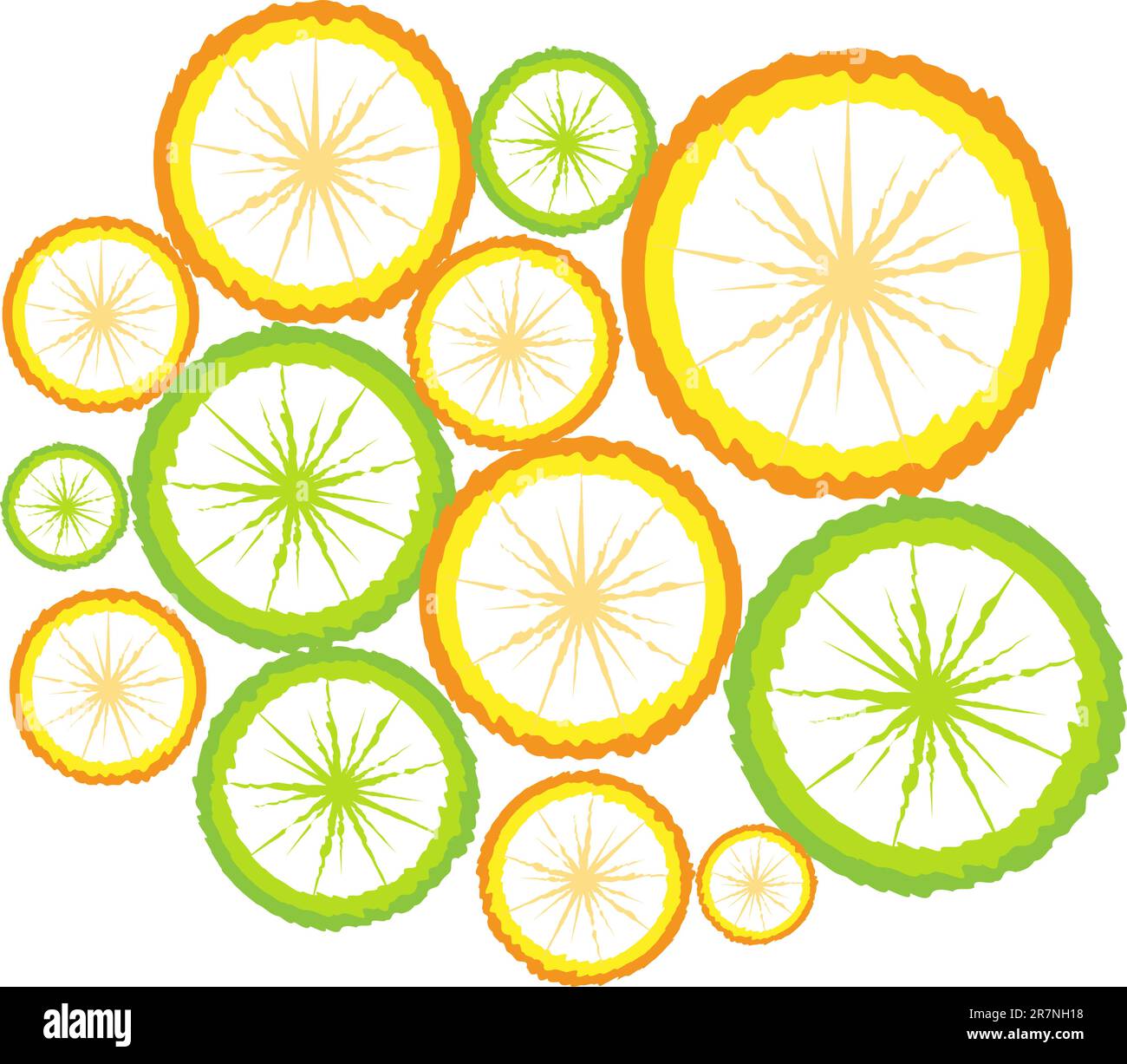 Ripe sliced mandarin leaf Stock Vector Images - Alamy