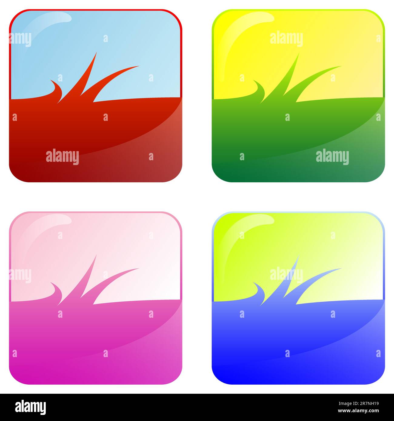 grass web buttons isolated on white background, abstract vector art ...