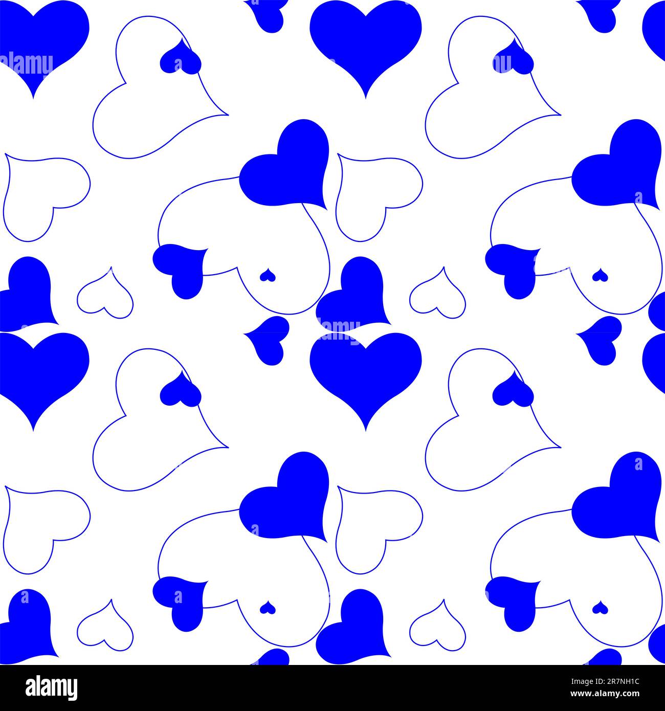 heart blue pattern, vector art illustration Stock Vector Image & Art ...