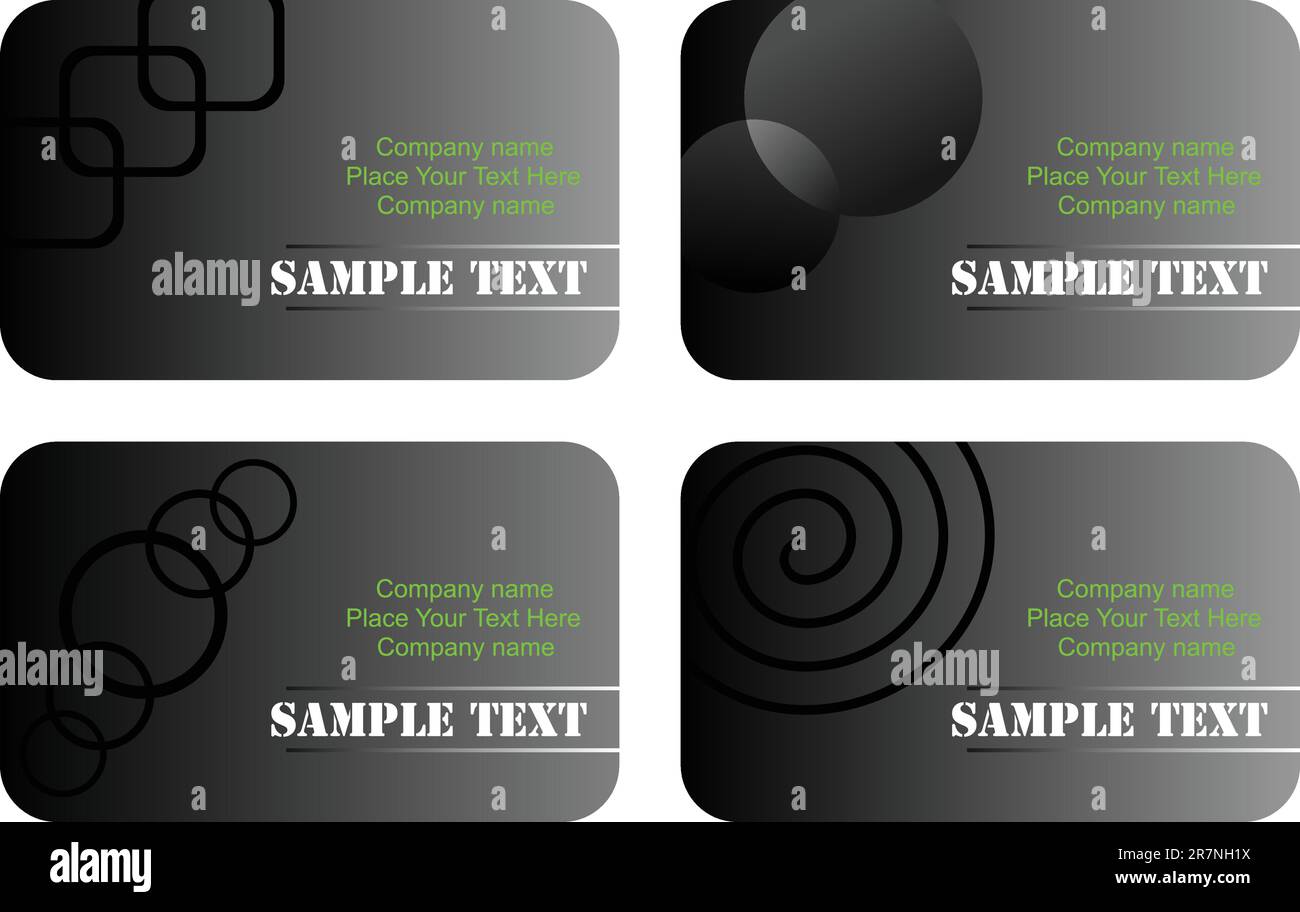 Business cards templates set of four with label. Vector Stock Vector ...