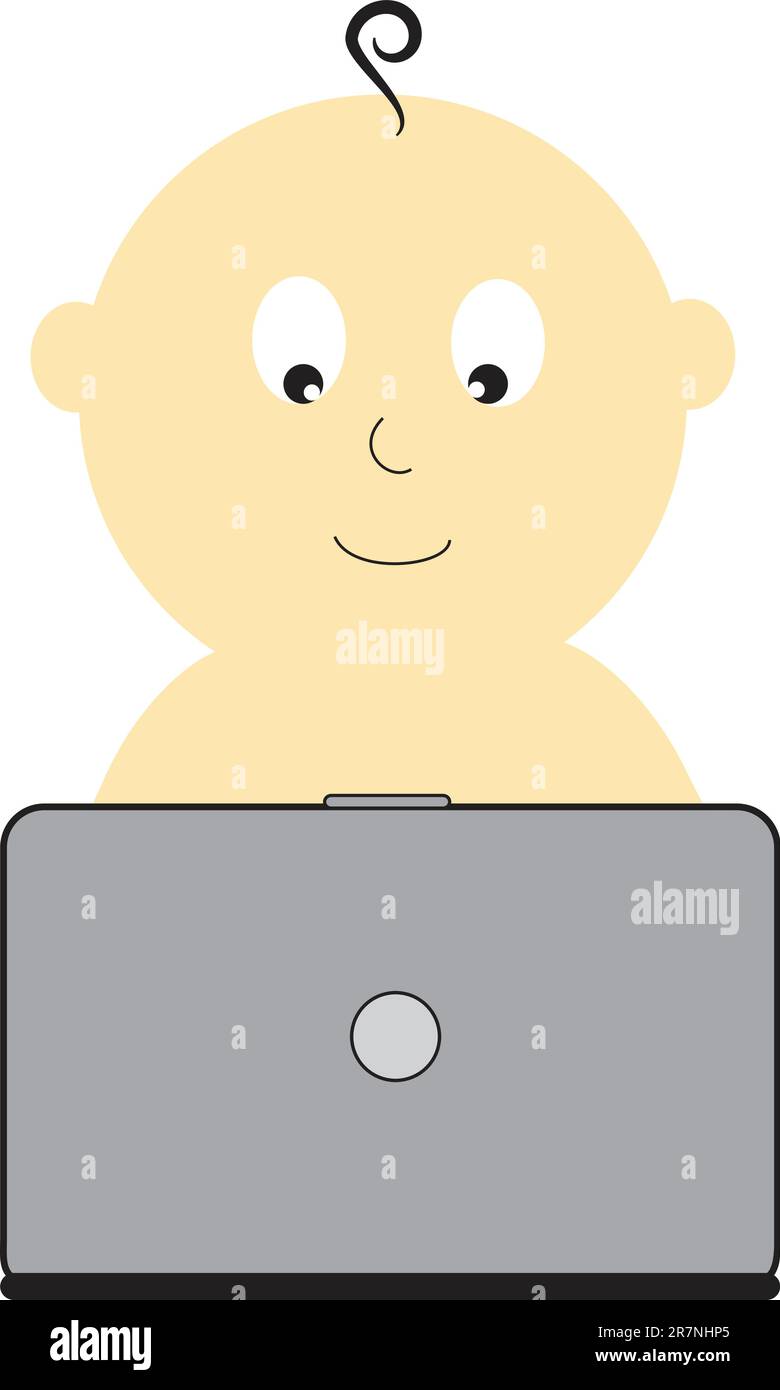 Female on computer Stock Vector Images - Alamy