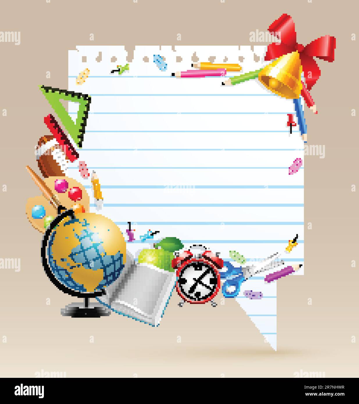 Back to school bubble for speech with place for text and stationery ...