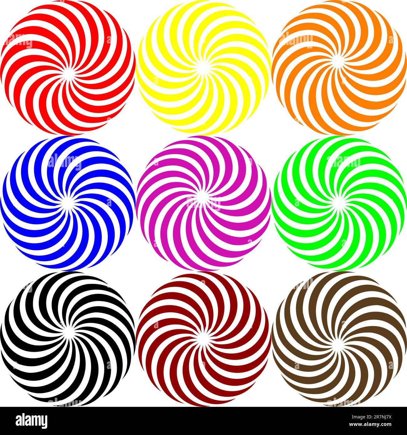 paper wind mills in colors, abstract art pattern, grouped objects, easy ...