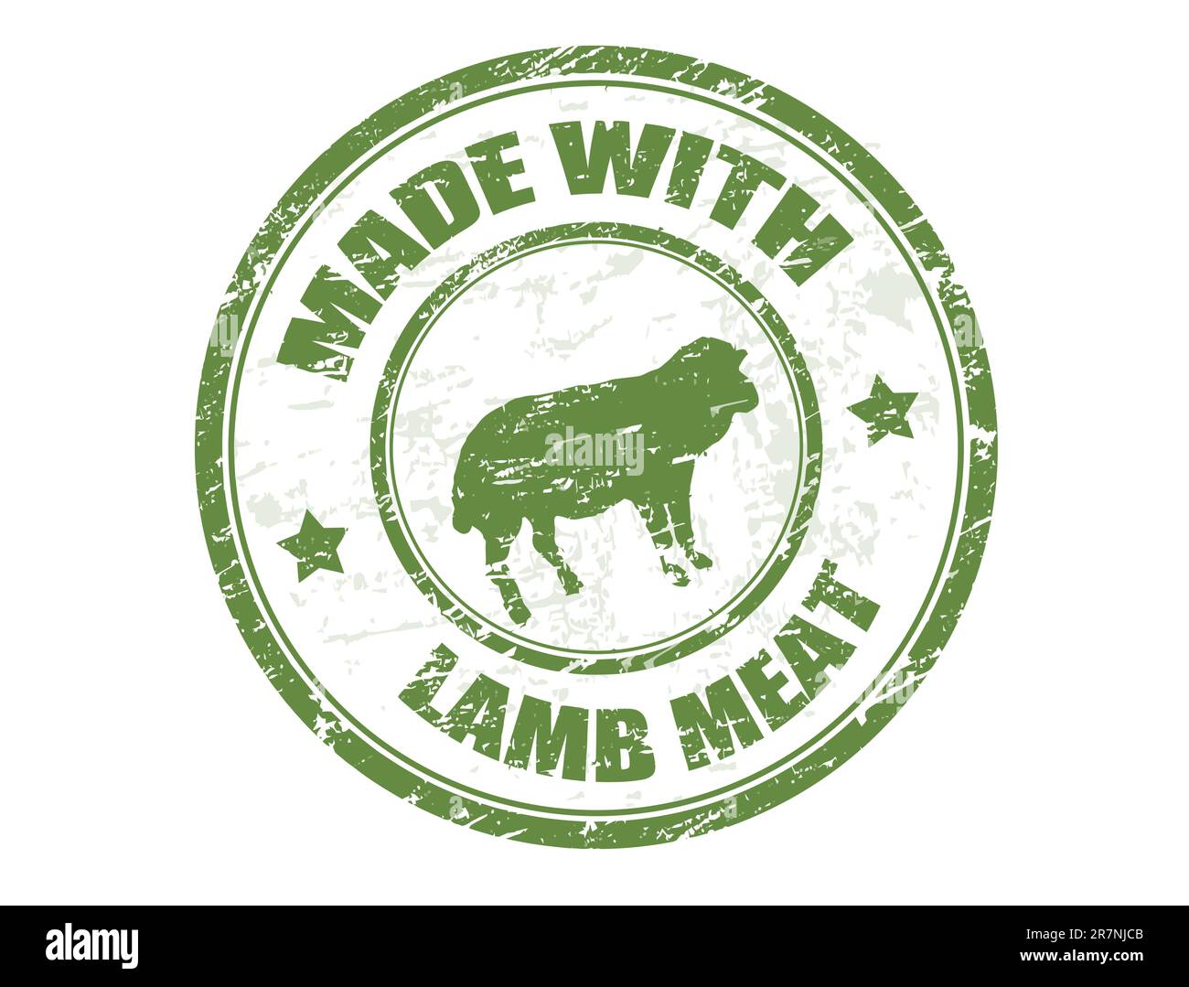 grunge office rubber stamp with the lamb and the text made with lamb ...