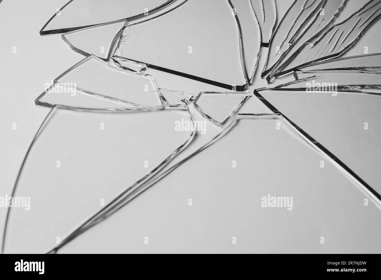 Broken glass pile pieces of texture and background isolated on white ...