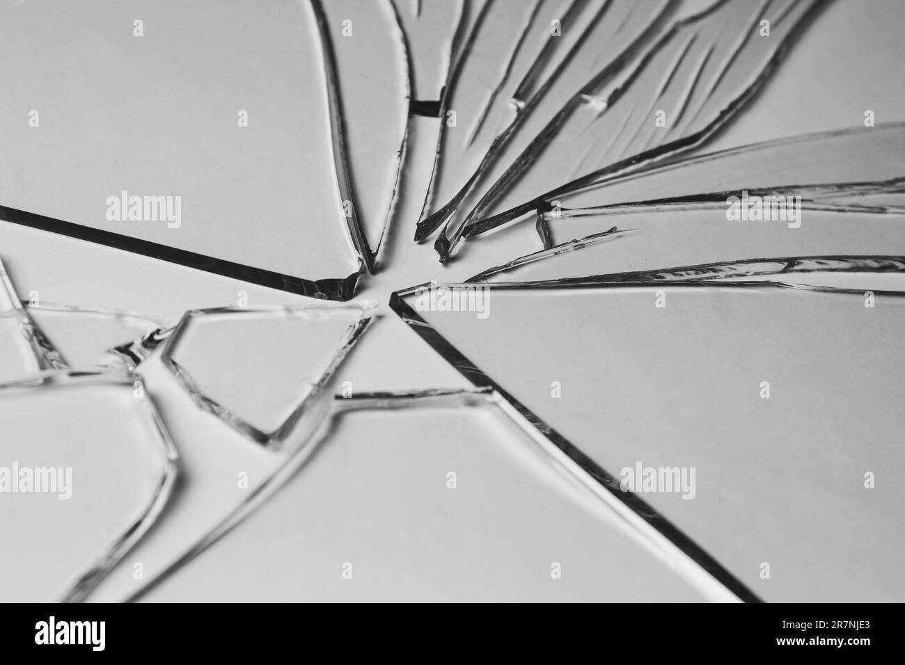 Broken glass pile pieces of texture and background isolated on white ...