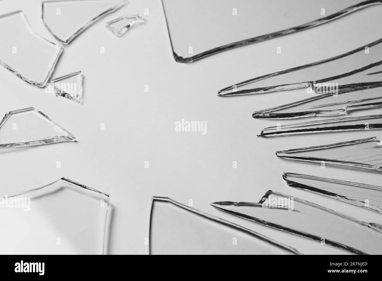 Broken glass background for your images isolated on white. Many large ...