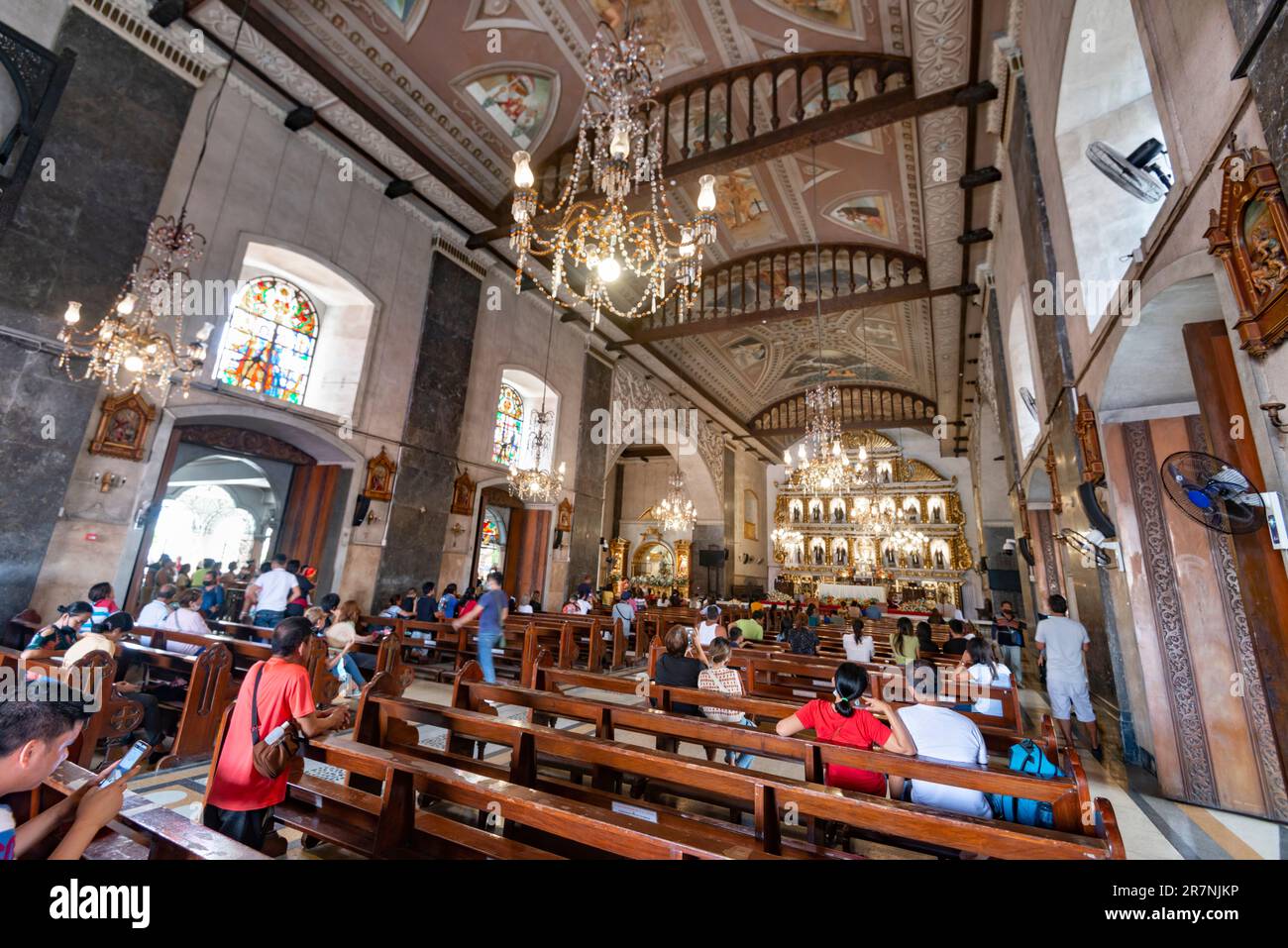 Cebu City,Cebu,Philippines-January 17 2023: Many devout Filipino ...