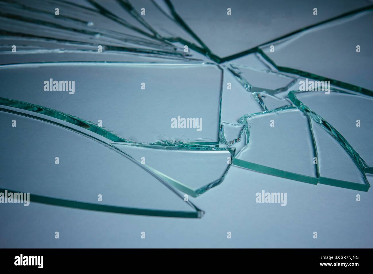 Broken glass pile pieces of texture and background isolated on white ...