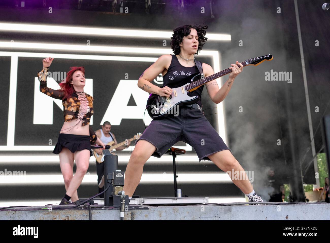 Josette Maskin of MUNA performs during the 2023 Bonnaroo Music and Arts ...