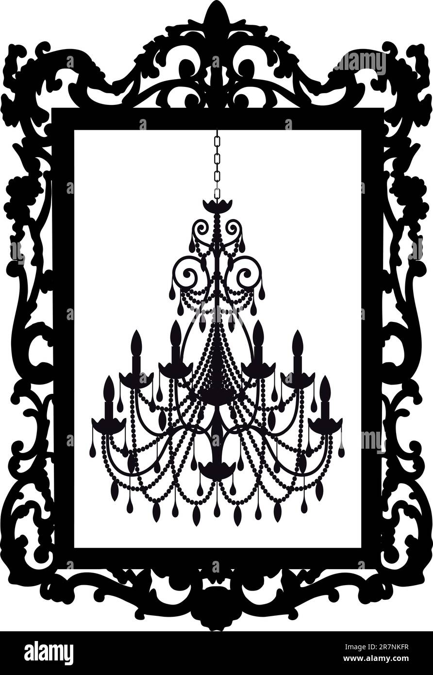 antique picture frame with chandelier, vector Stock Vector Image & Art ...