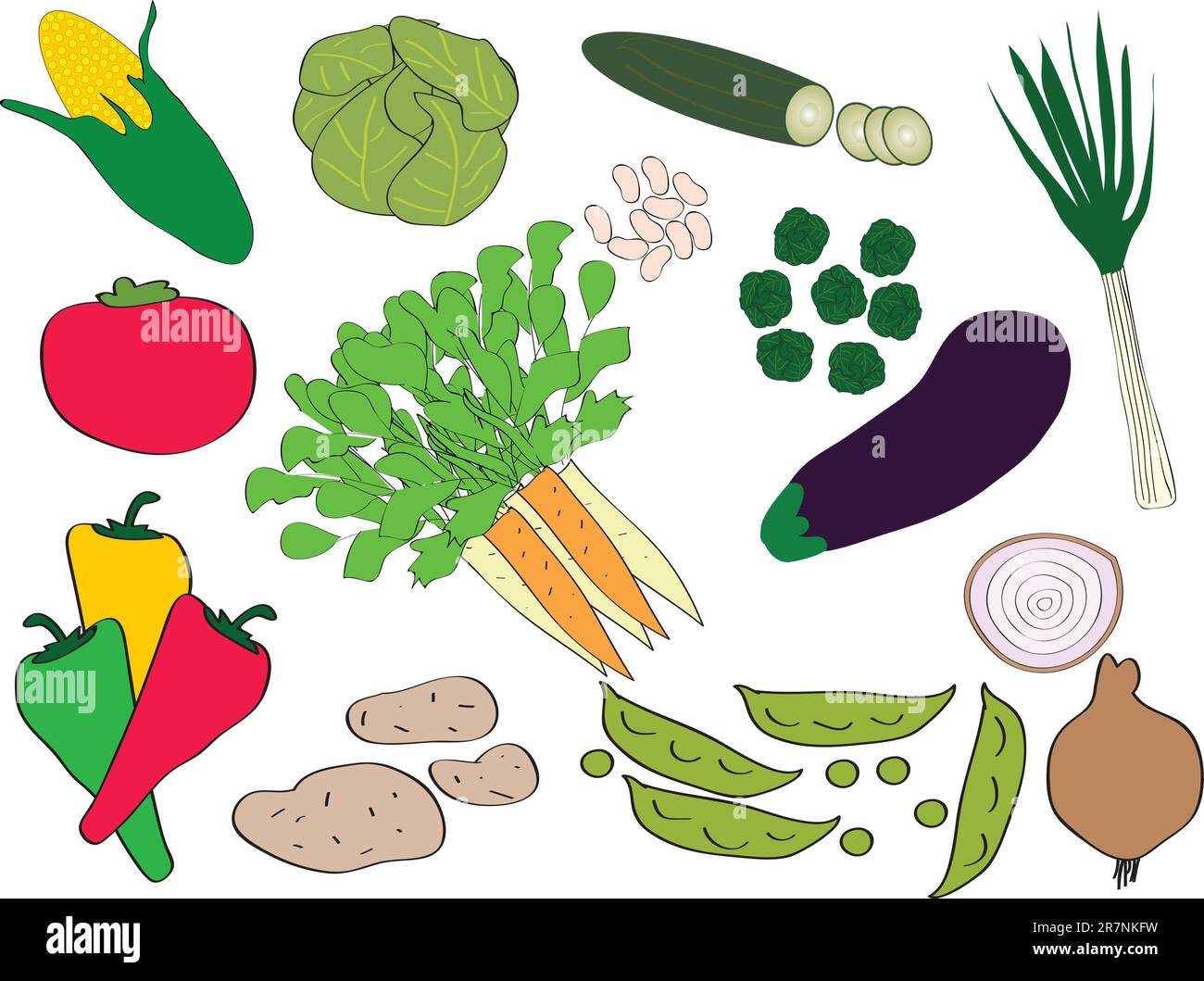 illustration of vegetables - vector Stock Vector Image & Art - Alamy