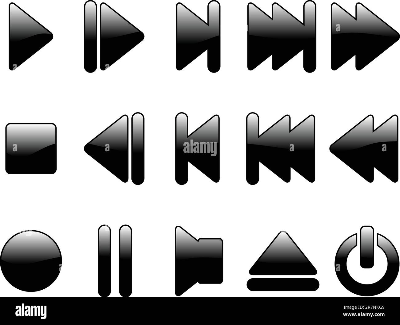 glossy multimedia symbols - vector Stock Vector Image & Art - Alamy