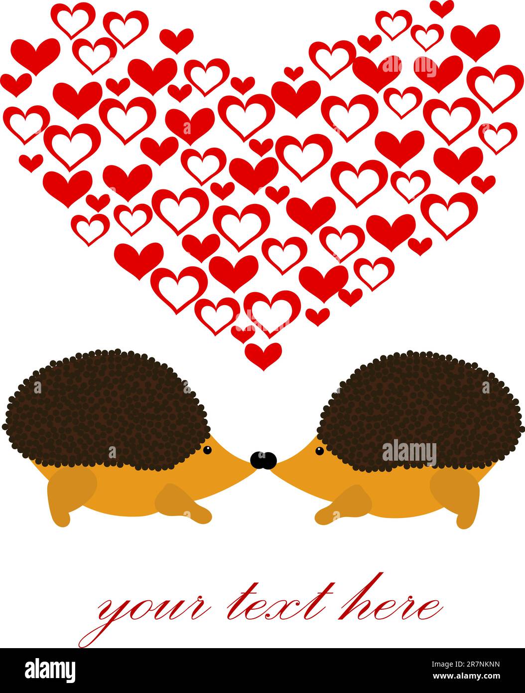 two love cute hedgehog with red heart Stock Vector Image & Art - Alamy