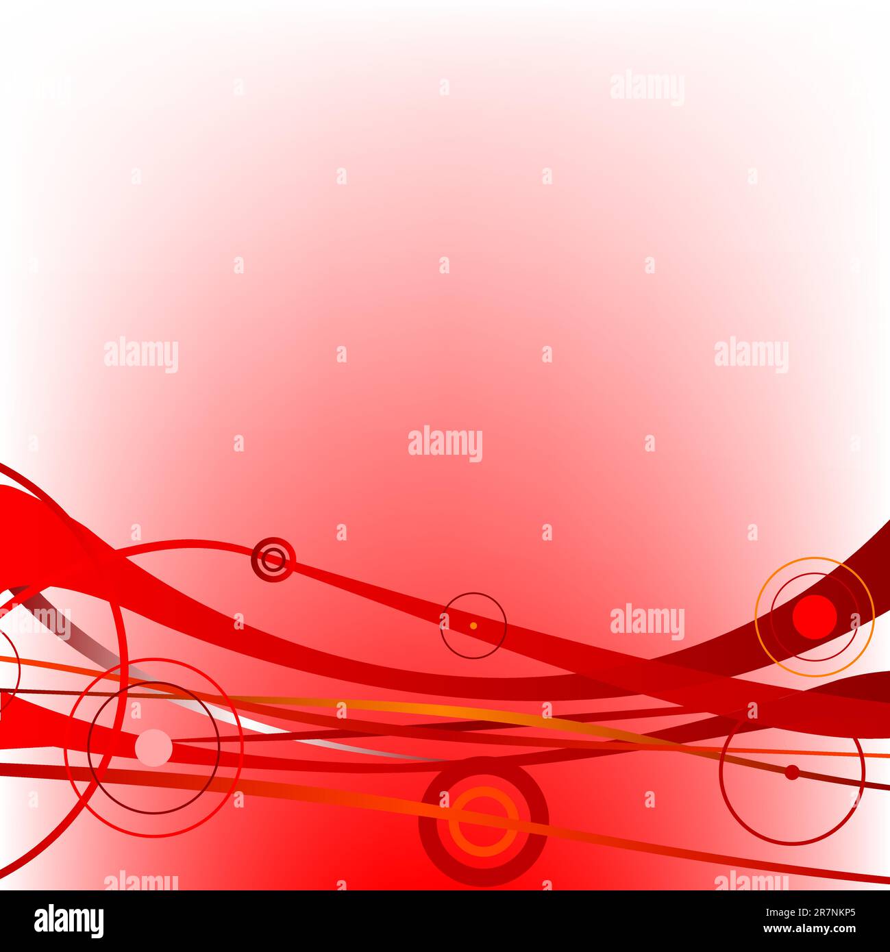 circle waves red, vector art illustration; more drawings in my gallery ...