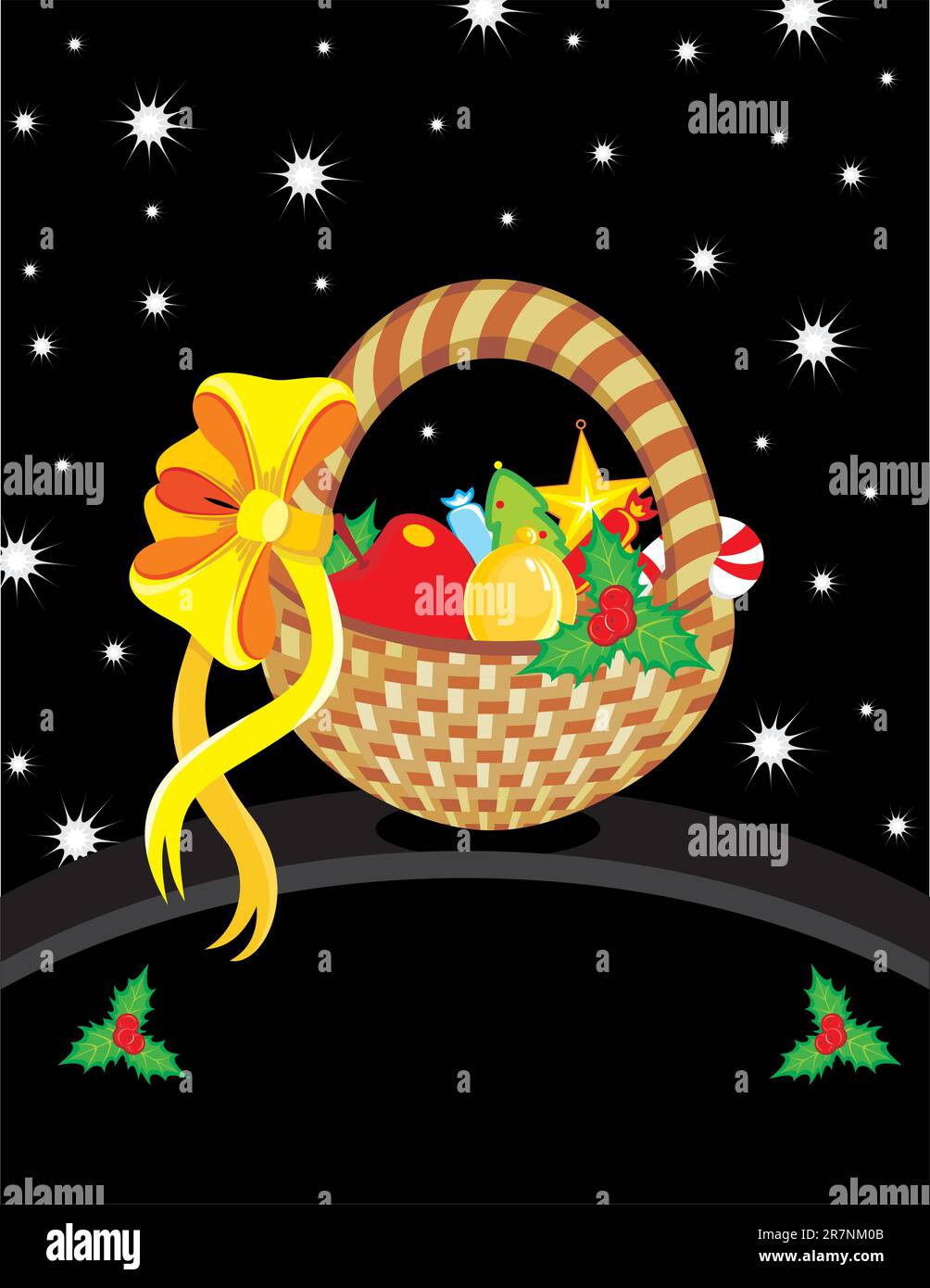 Basket christmas tree Stock Vector Images - Alamy