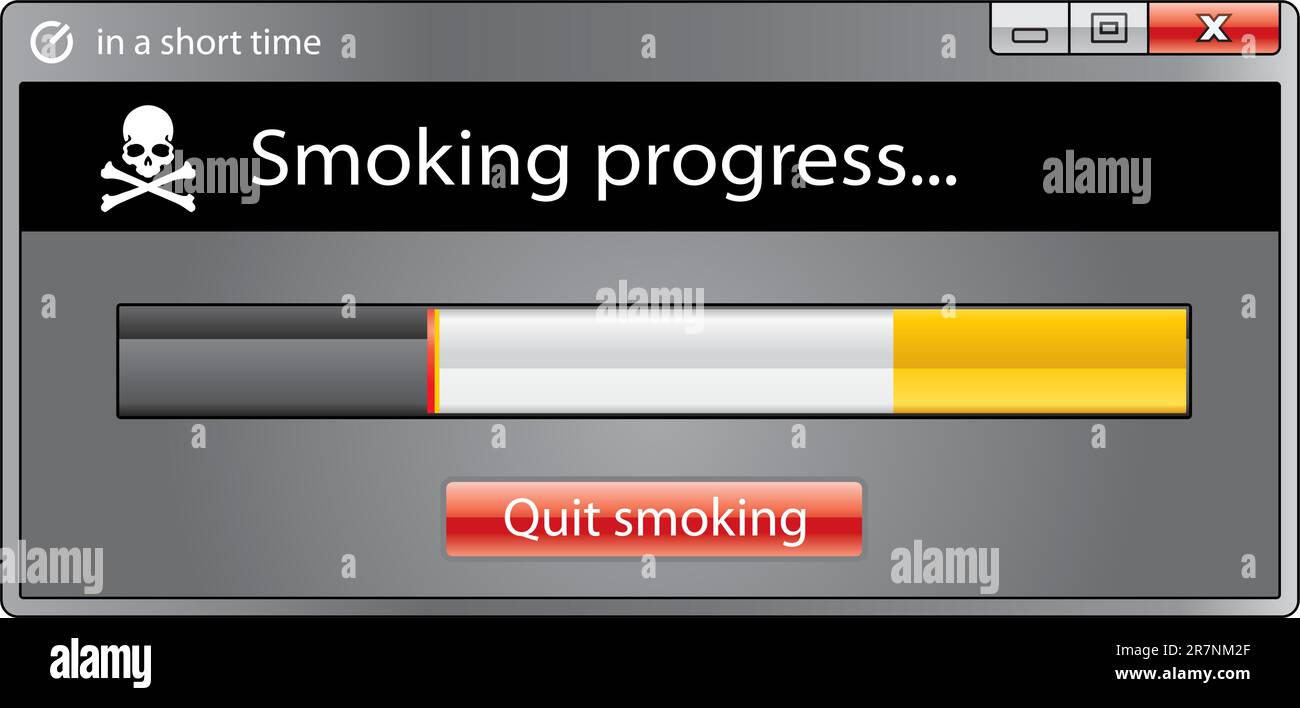 Computer;s window of smoking process Stock Vector Image & Art - Alamy