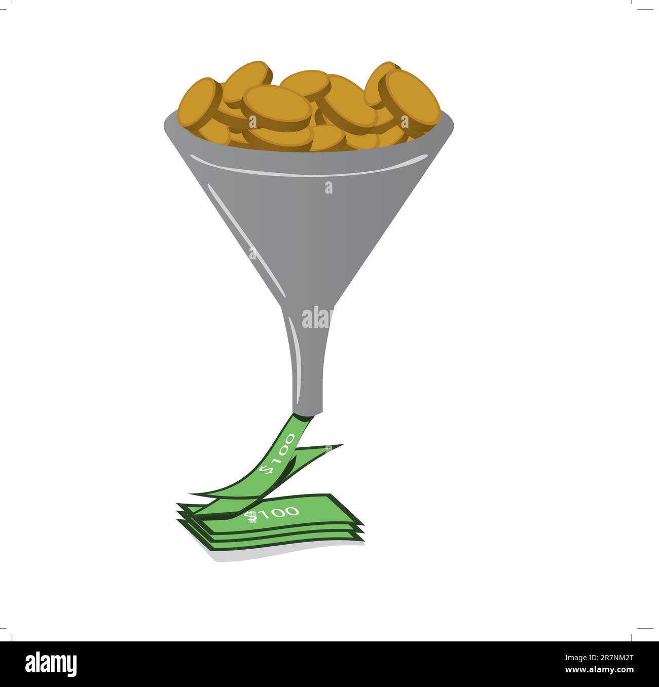 Pouring coins out Stock Vector Images - Alamy