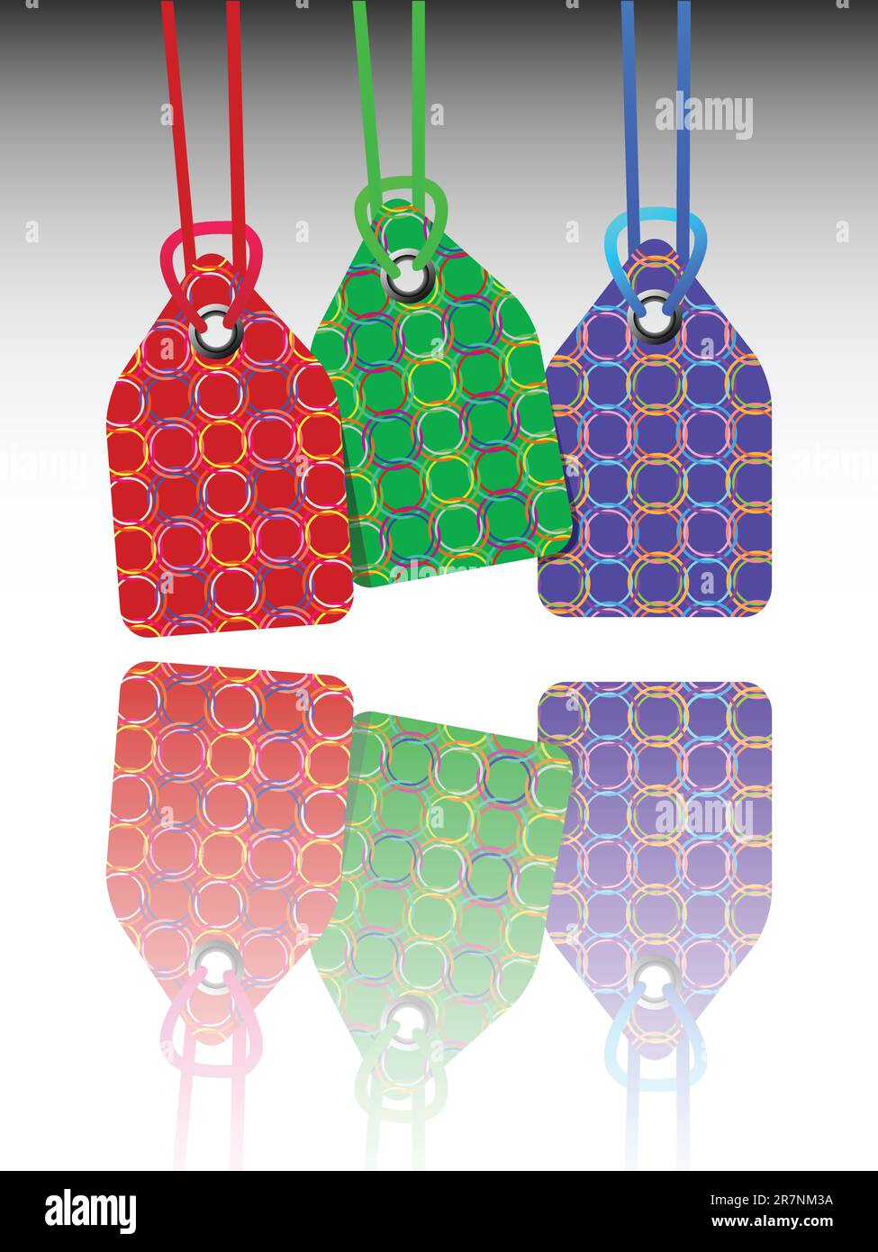 circles textured tags reflected, abstract vector art illustration Stock ...