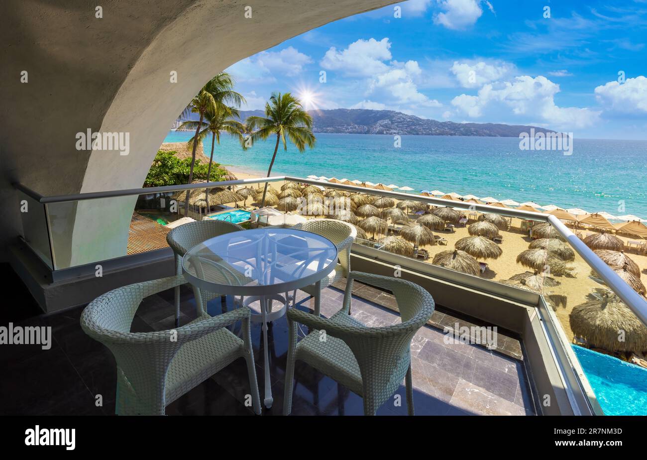 Mexico, Acapulco resort beaches and scenic ocean views near Zona Dorada ...
