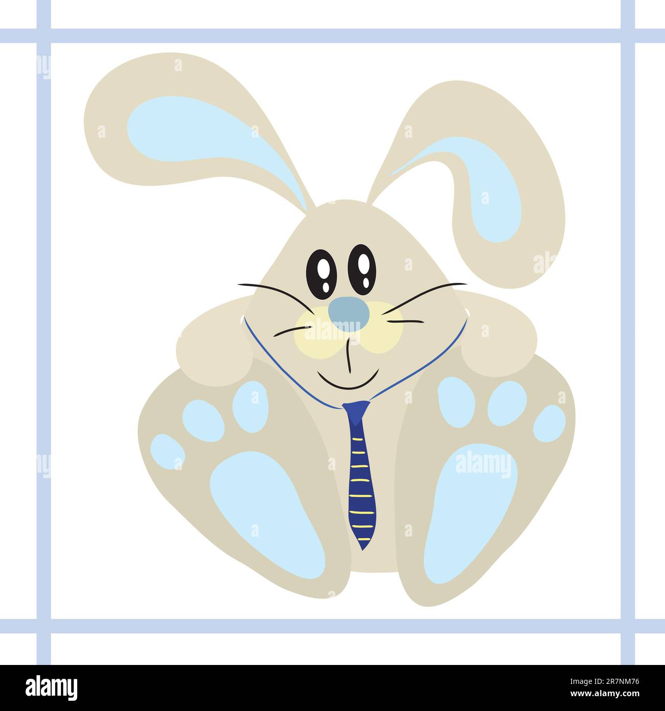 grey funny cute rabbit boy on white background Stock Vector Image & Art ...