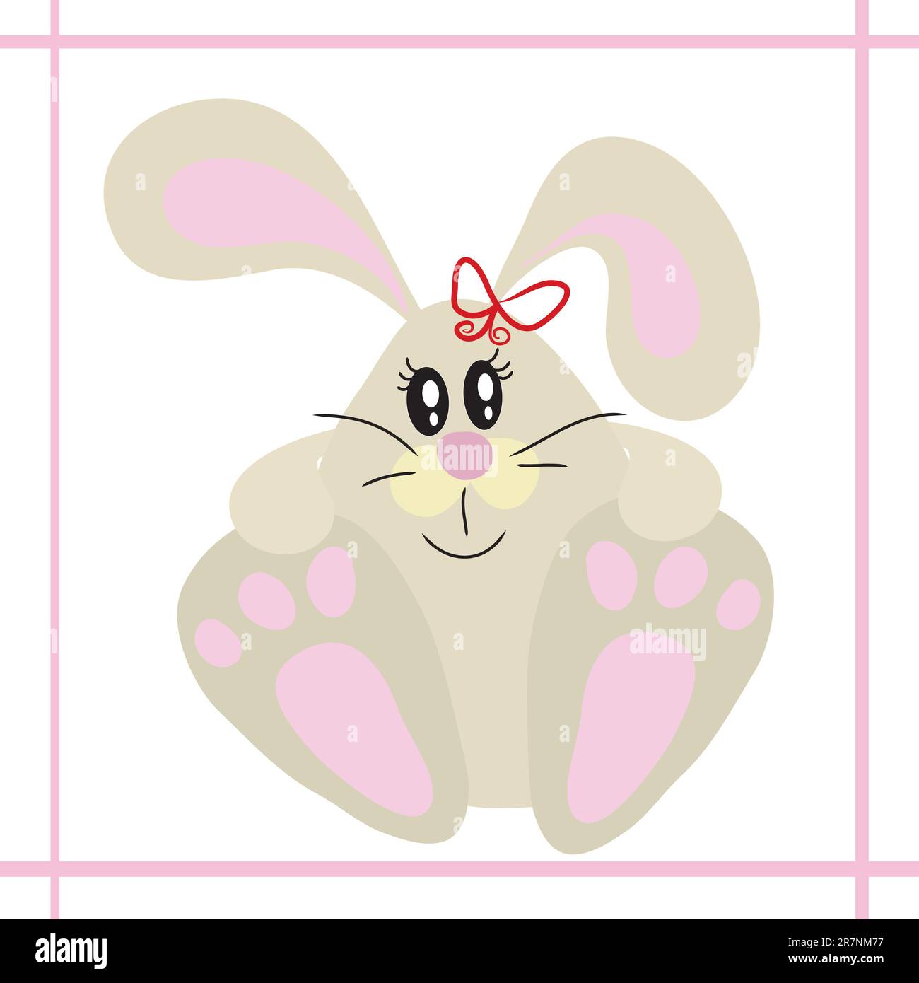 Cute girl with bow illustration Stock Vector Images - Alamy