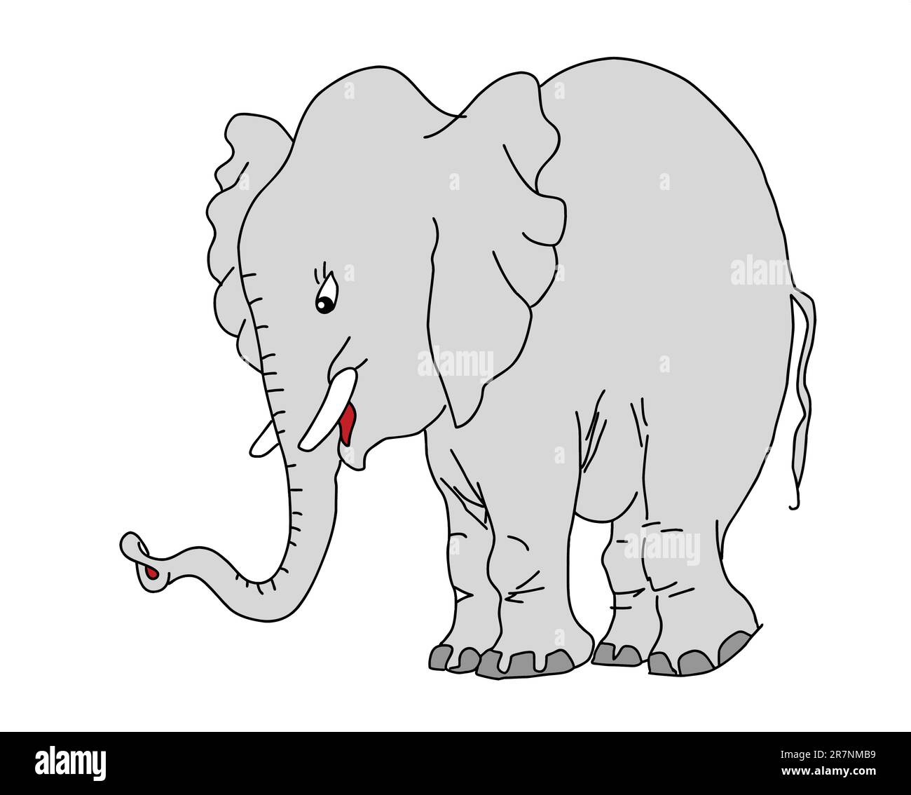 vector drawing elephant on white background Stock Vector Image & Art ...