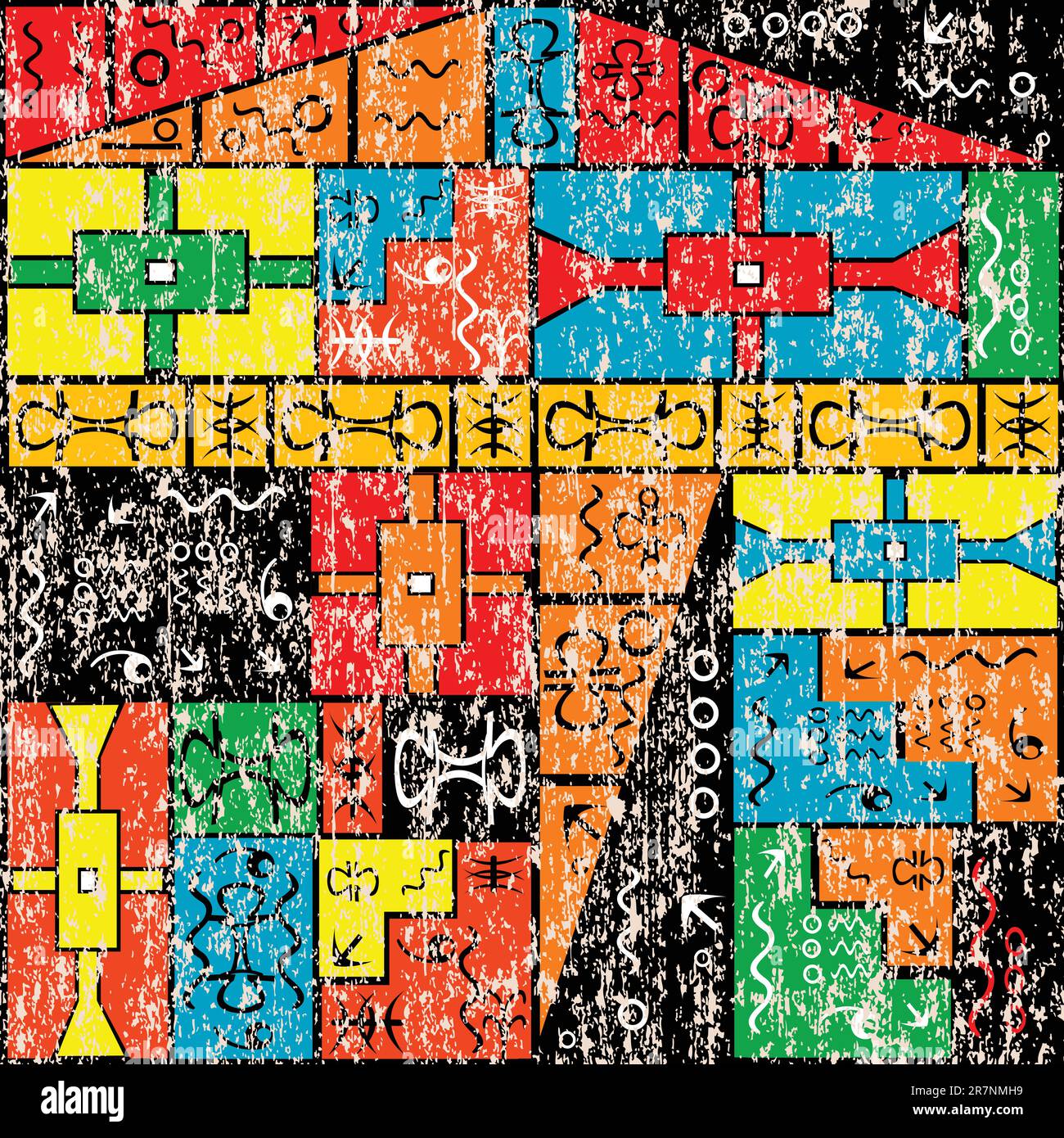 Old painted wall with African motifs Stock Vector Image & Art - Alamy