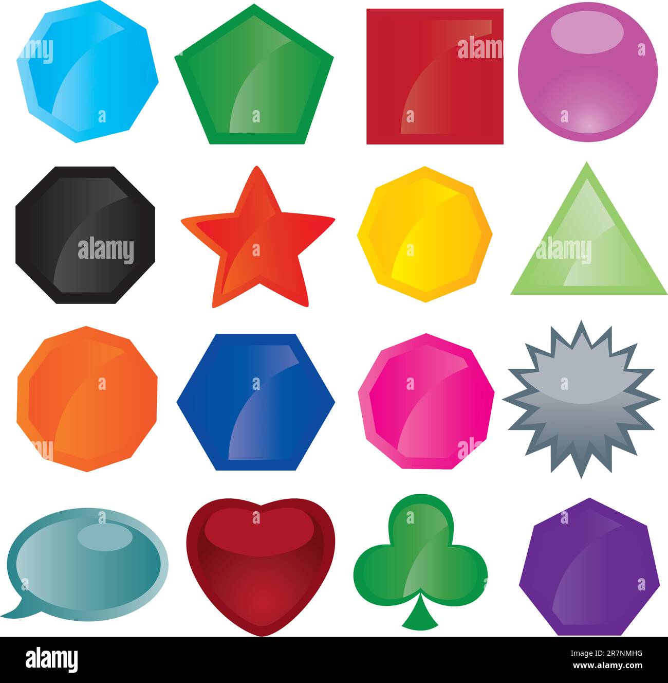 Vector illustration of different button icons Stock Vector Image & Art ...