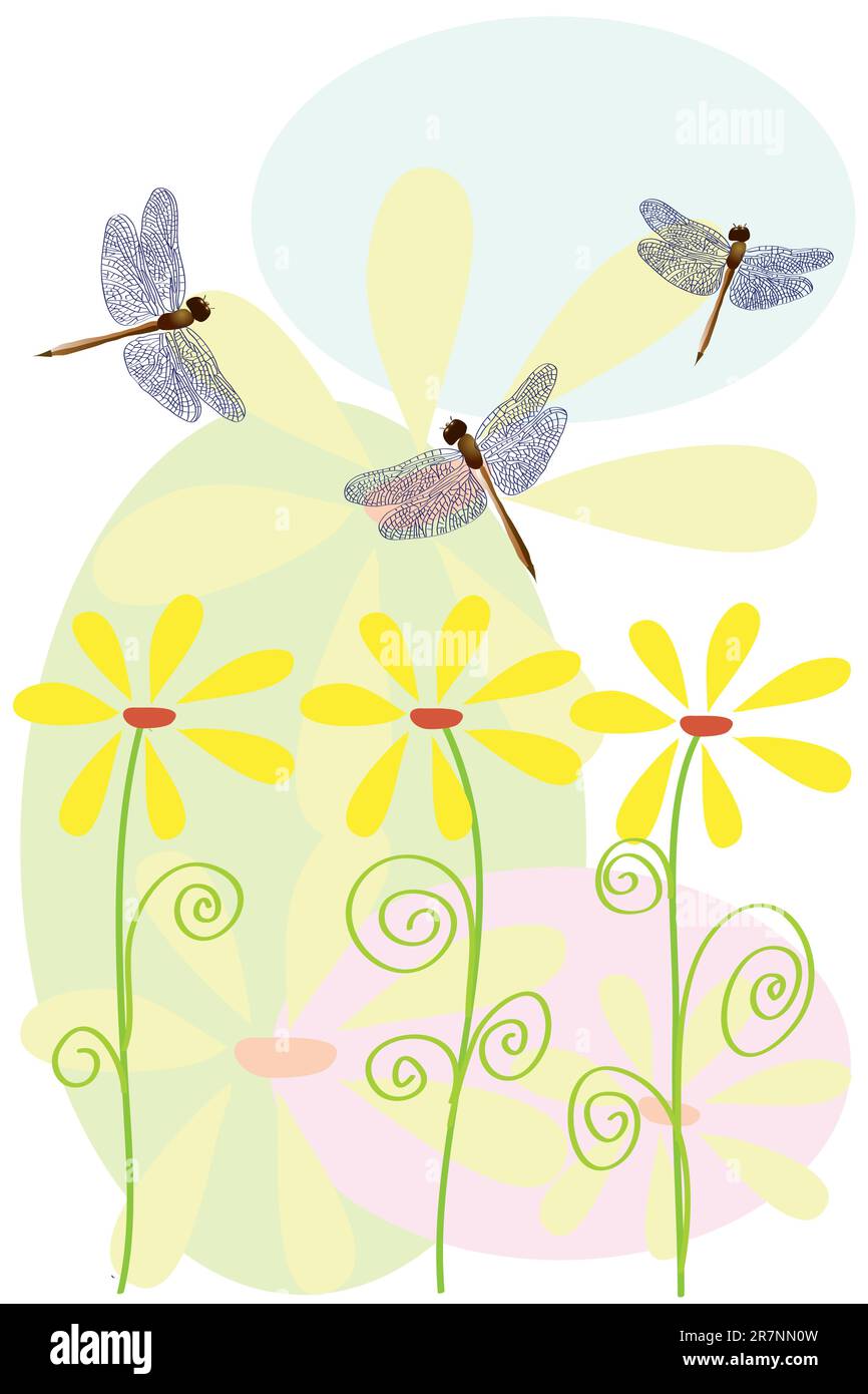 Dragonfly on red Stock Vector Images - Alamy