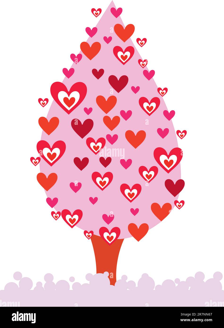 beautiful abstract heart tree on white background Stock Vector Image ...