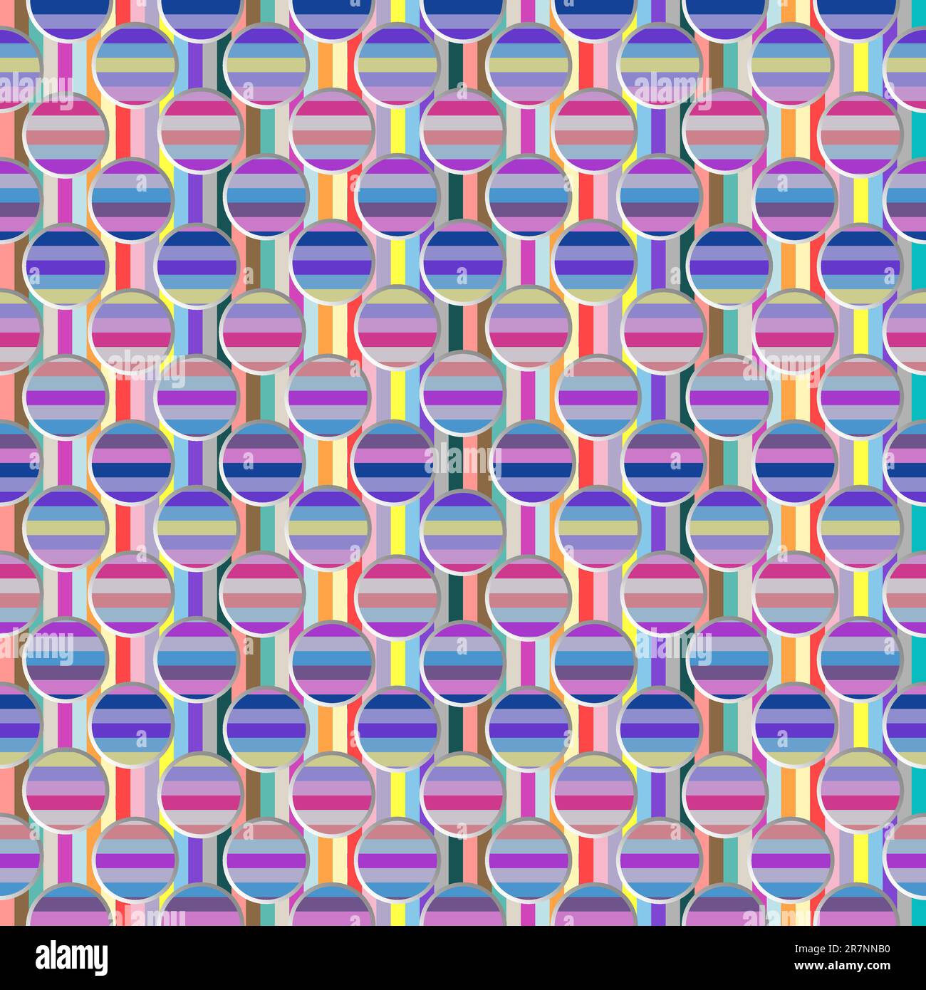 metallic circles and stripes pattern, abstract seamless texture; vector ...